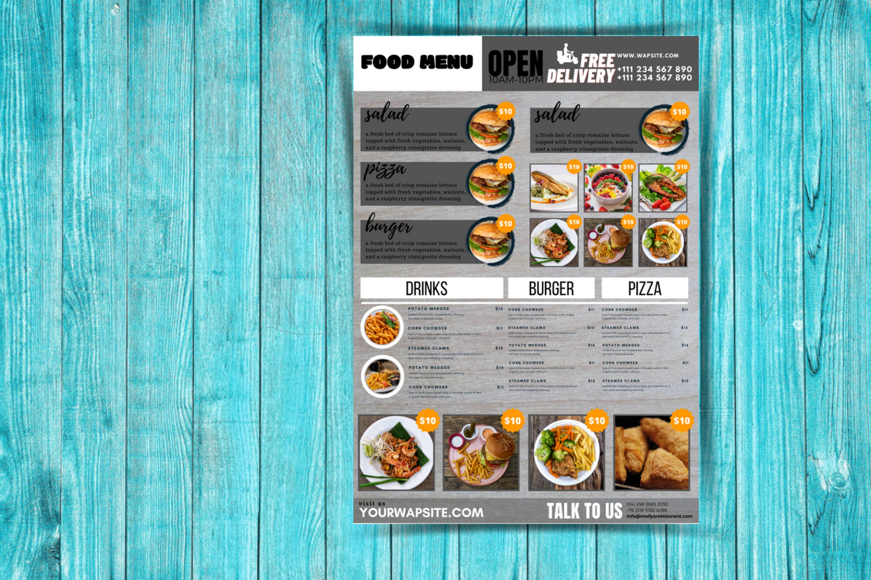 Food Menu Template, Menu Template, Food Menu, Canva Templat, Recipe ...