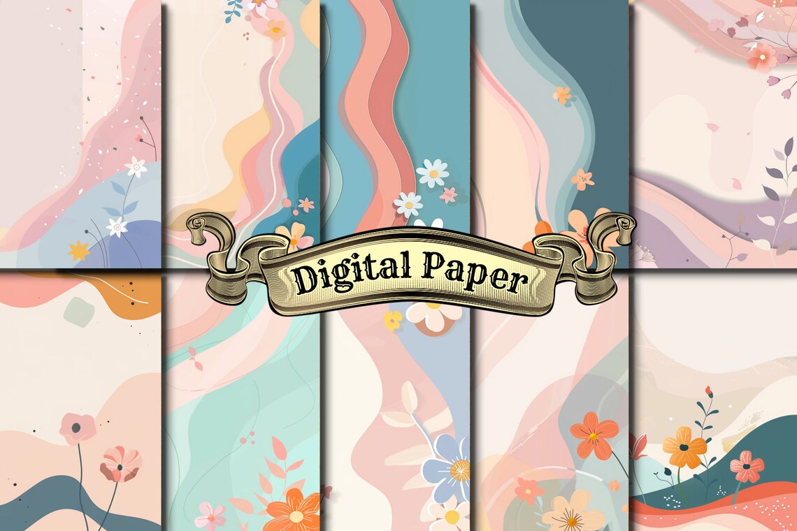 Retro Groovy Digital Paper Pack, Aesthetic Pattern Background, Groovy ...