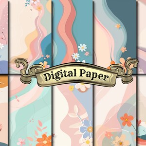 Retro Groovy Digital Paper Pack, Aesthetic Pattern Background, Groovy ...