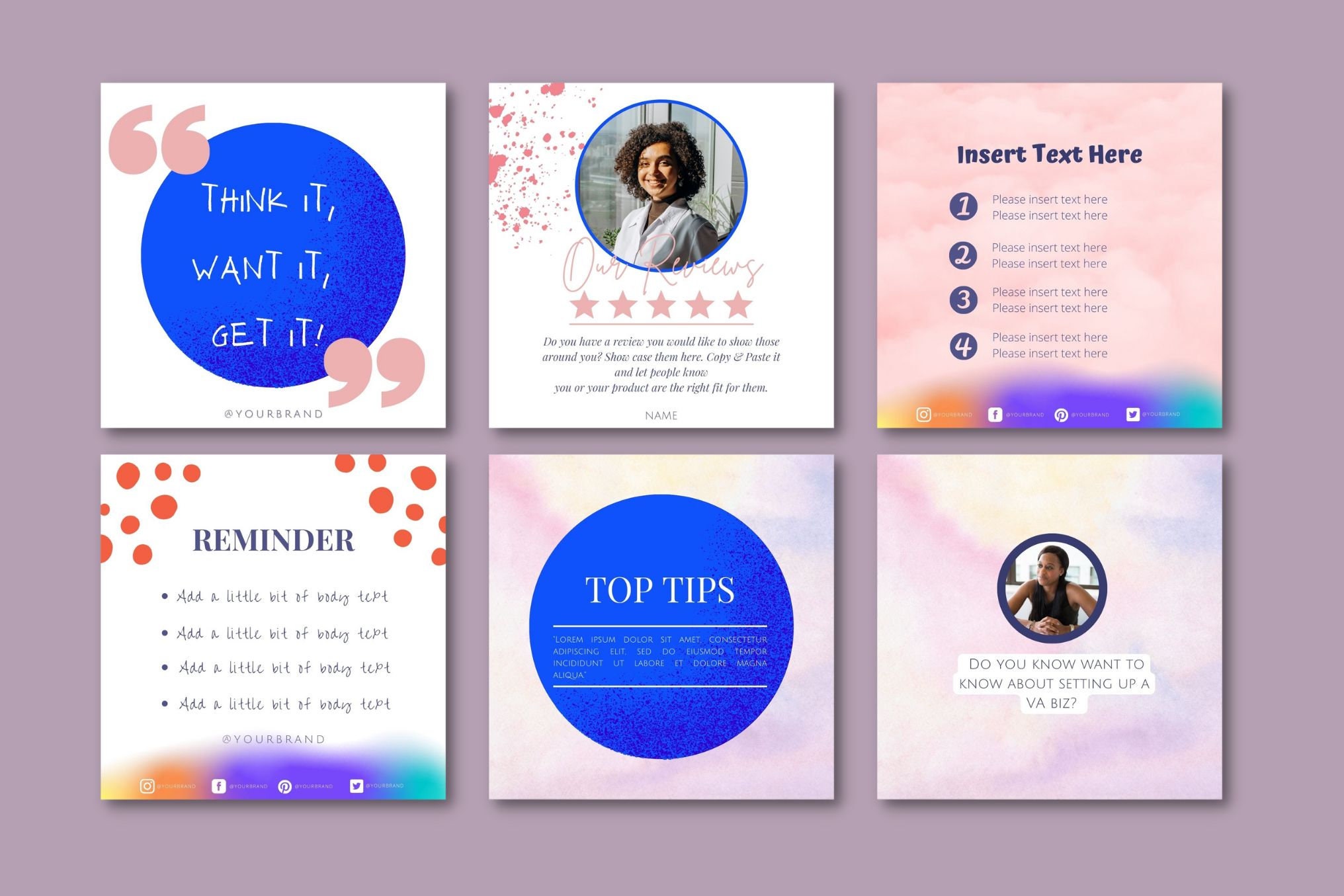 Virtual Assistant Instagram Template Social Media Templates - Etsy