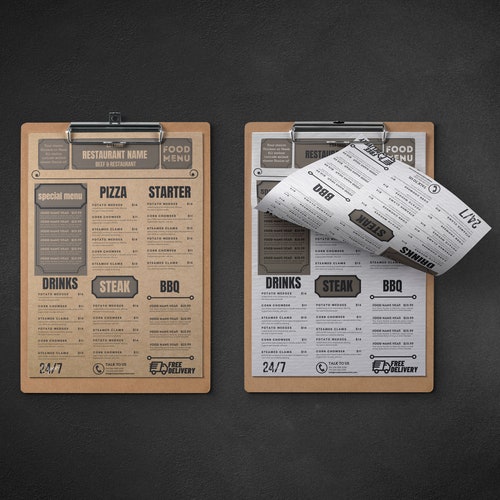 Vintage Food Menu DIY Bar Menu Template bar Menu | Etsy