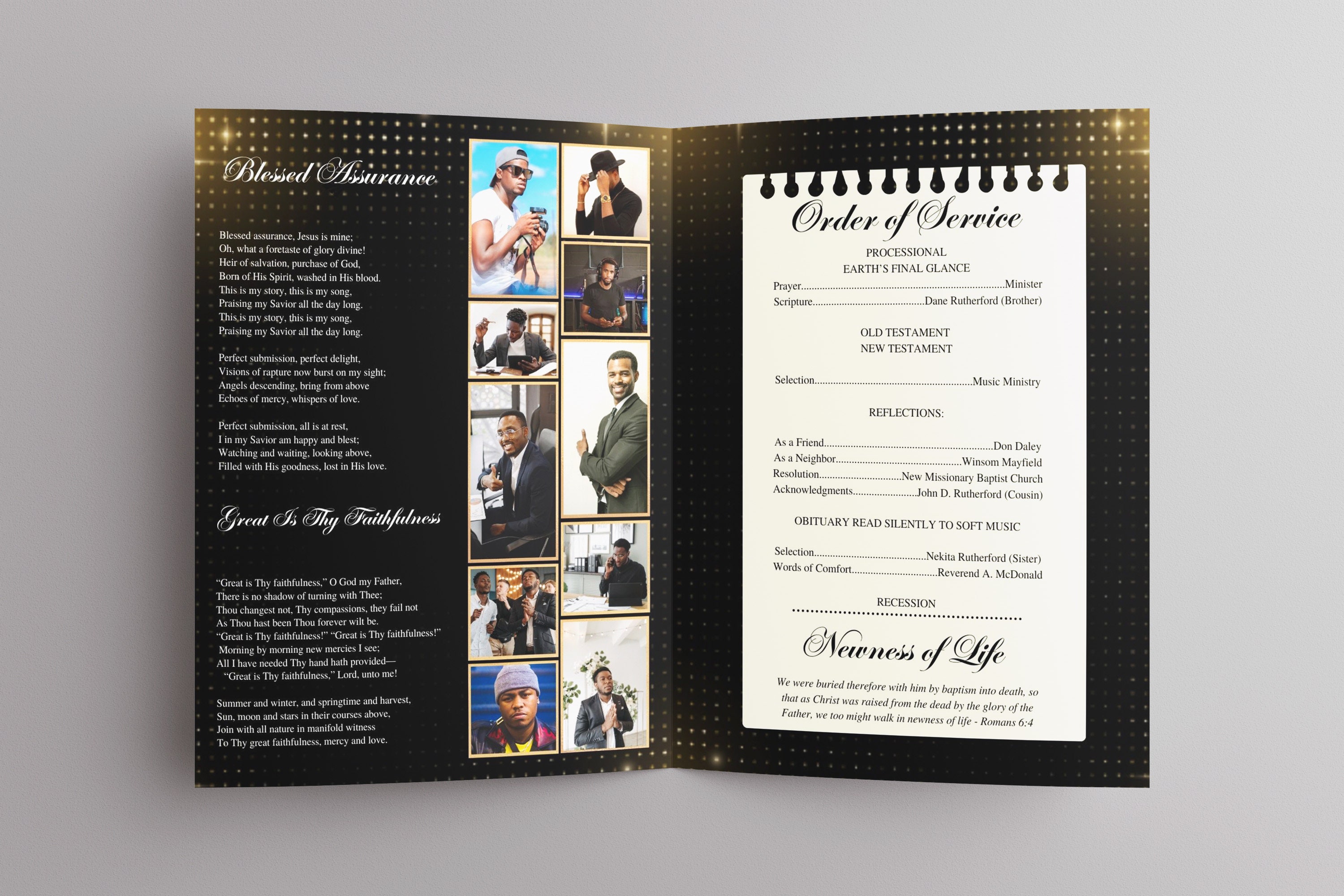 8 Page Modern Funeral Program Canva Editable Templates, Funeral Canva ...