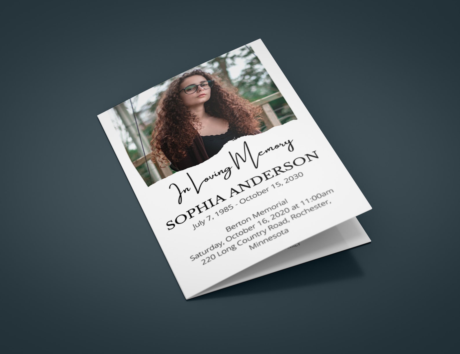 Canva Funeral Program Template, Memorial Program Burgundy, Celebration ...