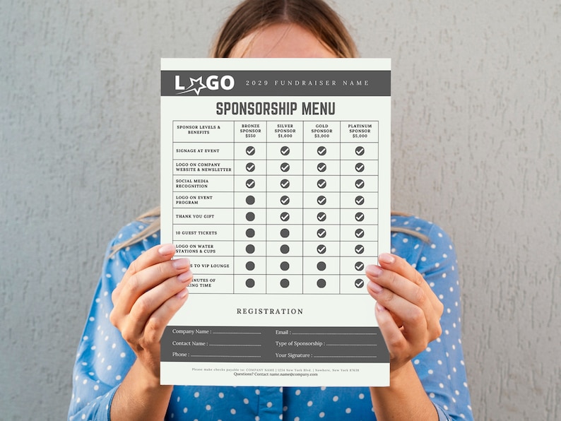 Sports Team Sponsorship Menu Template, Golf Event Sponsorship Form ...