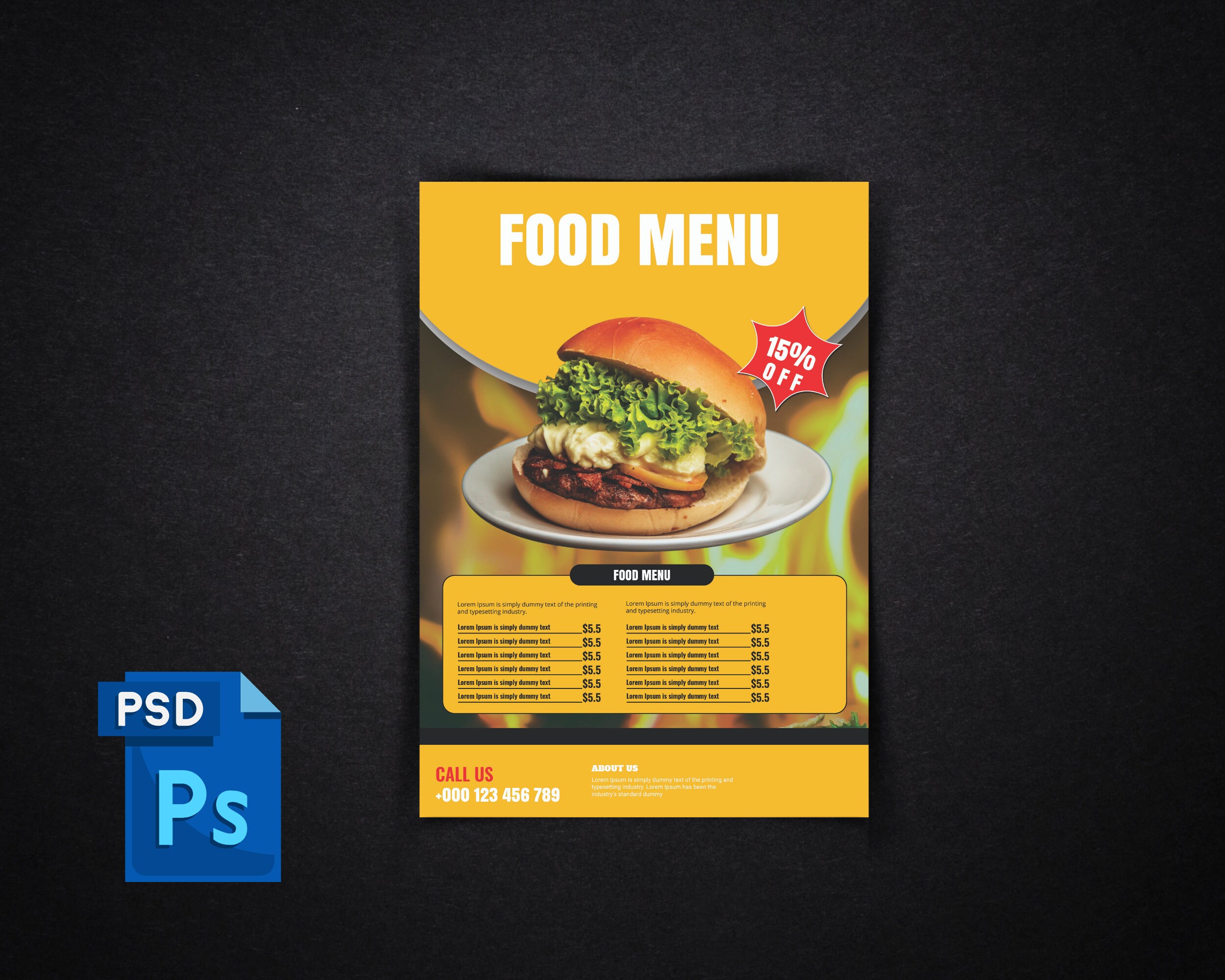 Hot and Delicious Editable Food Menu Template for Hotels and Bar - Etsy