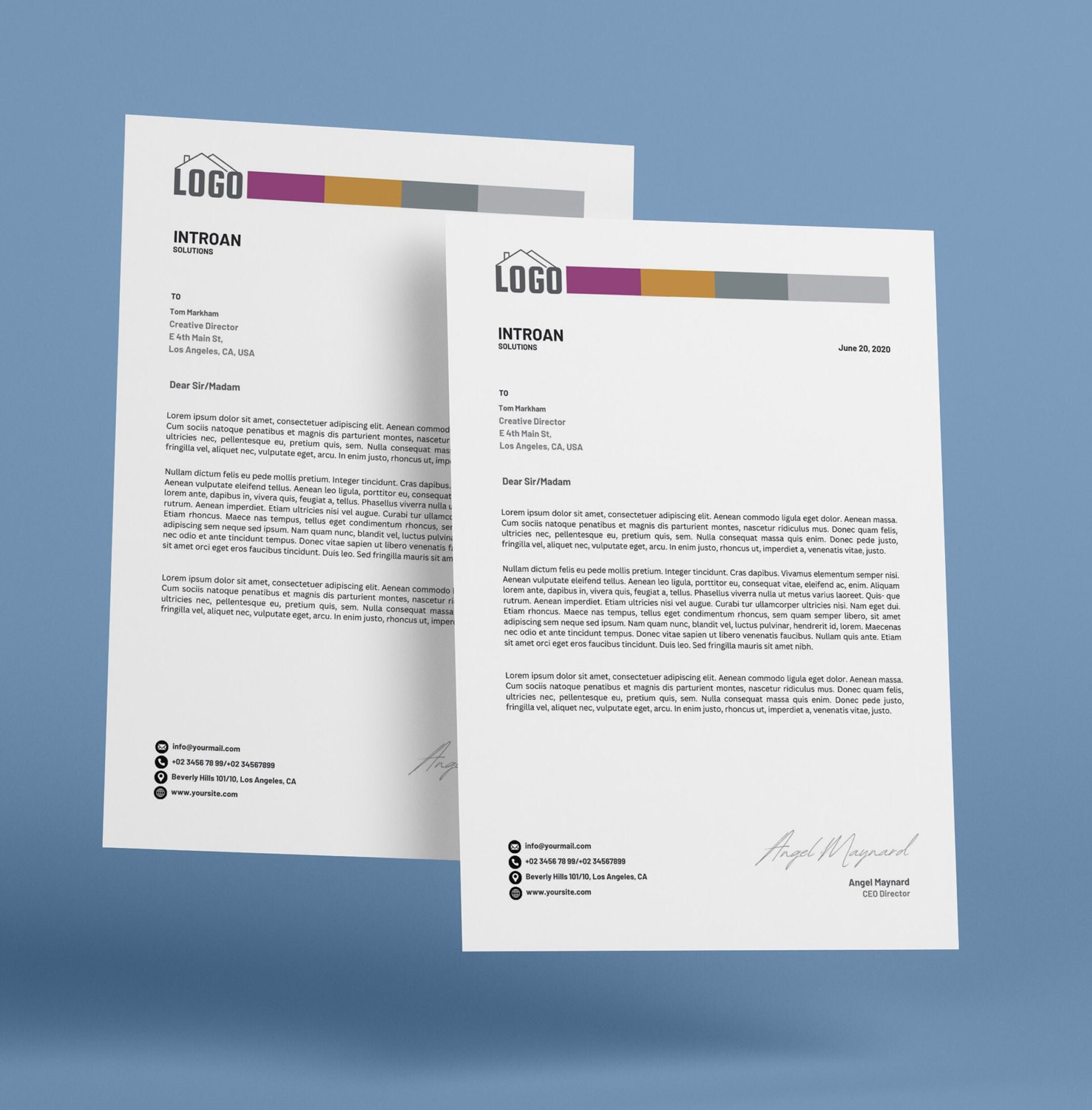 Editable Business Letterhead Template, Company Letterhead Template ...