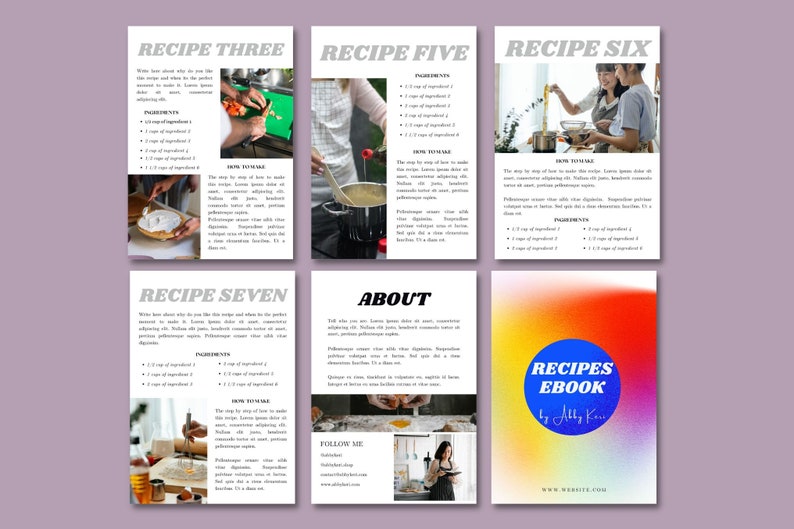 Editable Cookbook and Recipe Template Canva, Cookbook Template ...