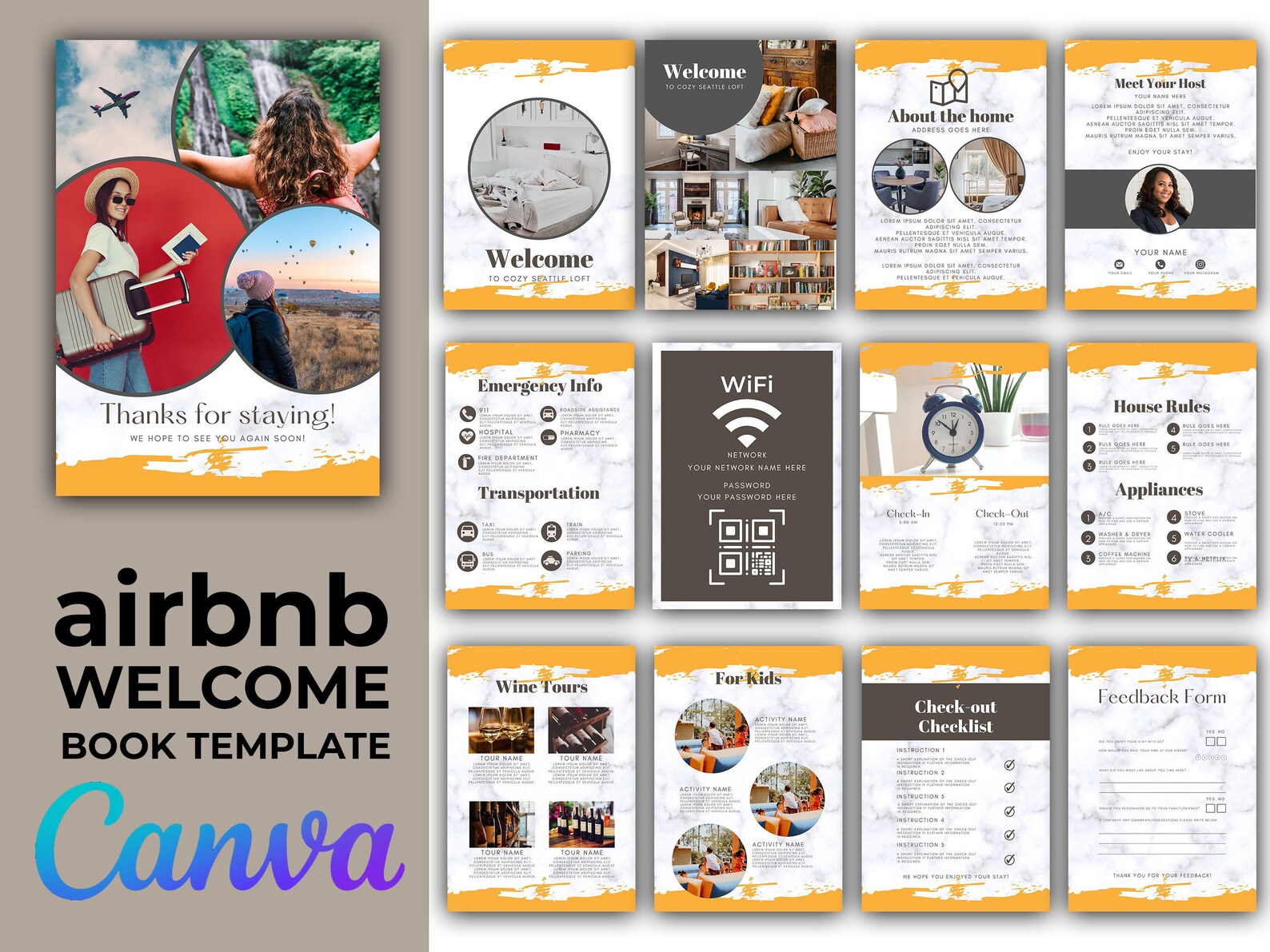 Editable Airbnb Welcome Book Template, Vacation Rental Welcome Book ...