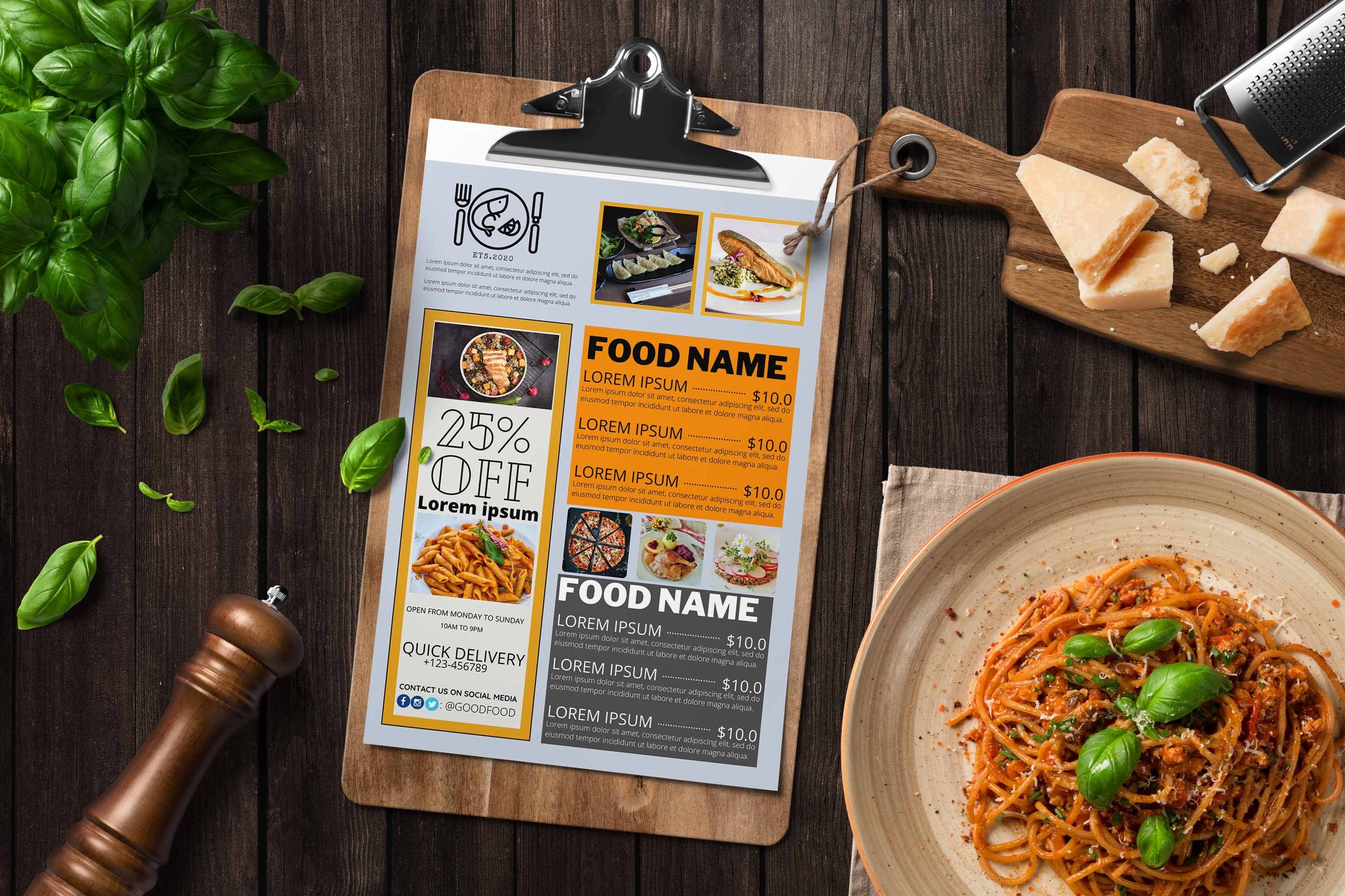 Food Menu Template,food Menu,food Menu Sign,fast Food Menu,printable ...