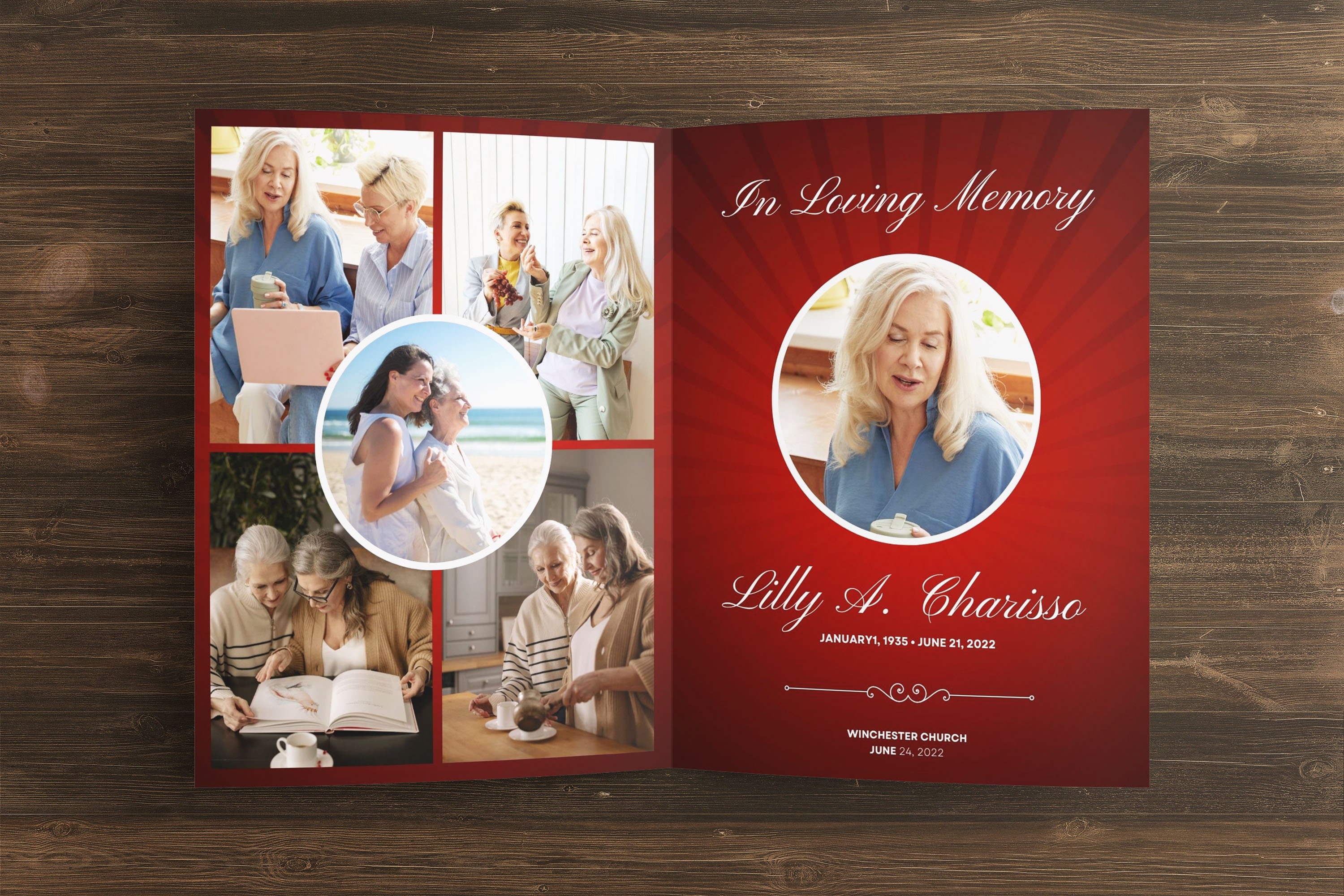 8 Page Editable Funeral Program Template Canva Funeral - Etsy