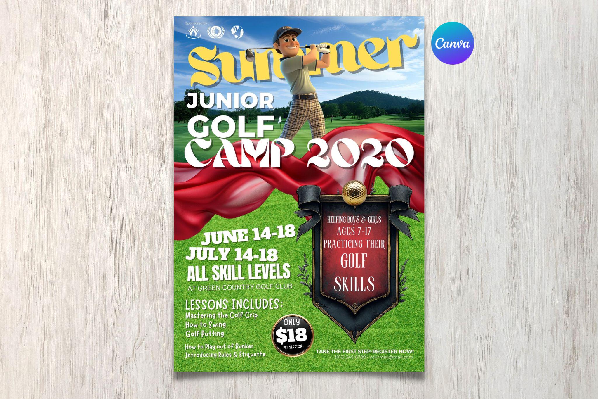 Junior Golf Camp Flyer Templates - Etsy
