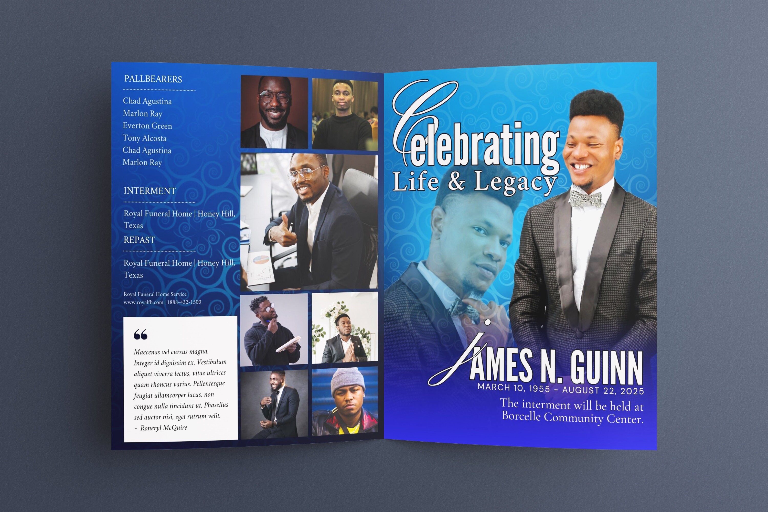 8 Page Editable Funeral Program Template, Funeral Template Printable ...