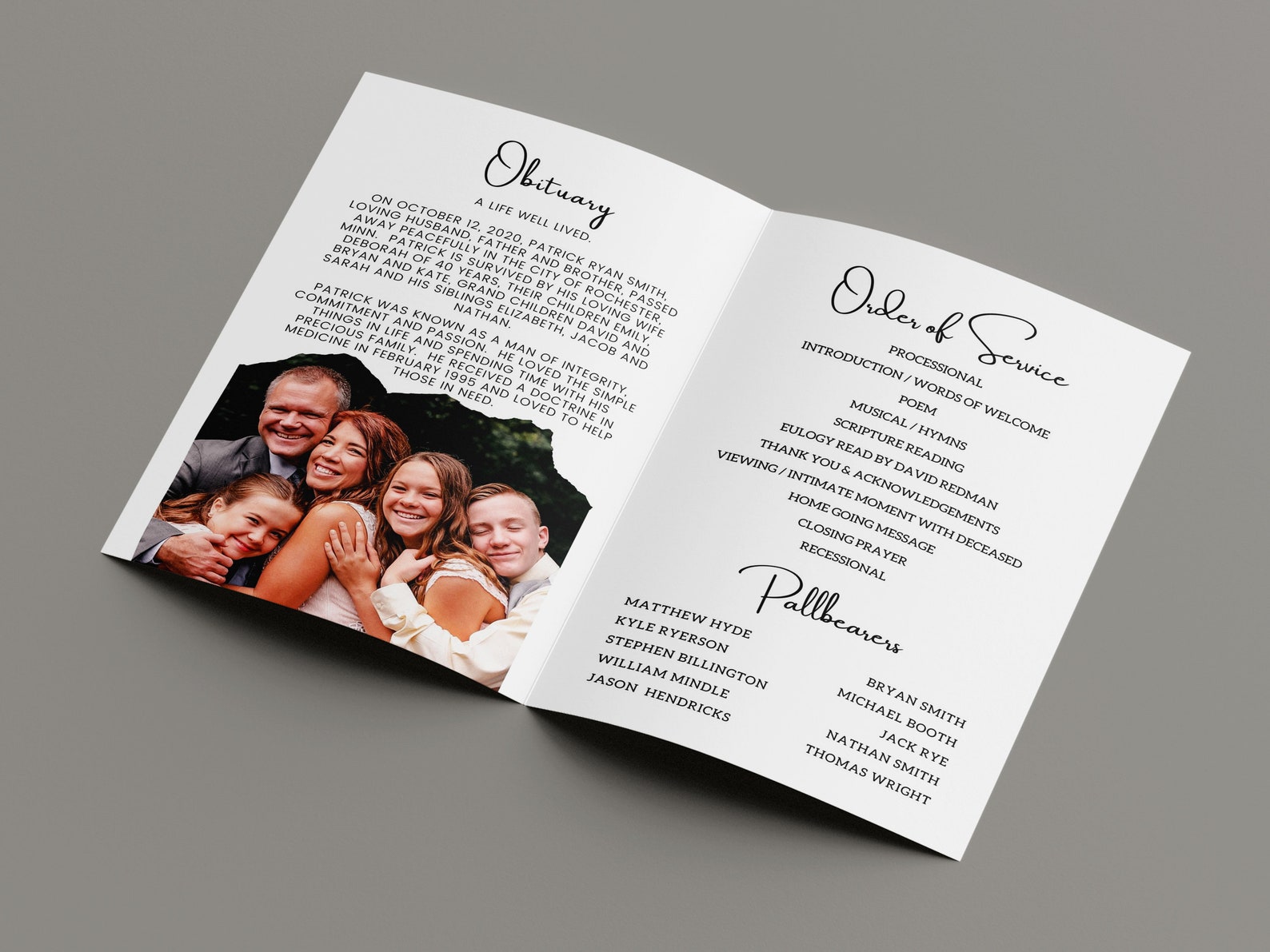 Canva Funeral Program Template, Memorial Program Burgundy, Celebration ...