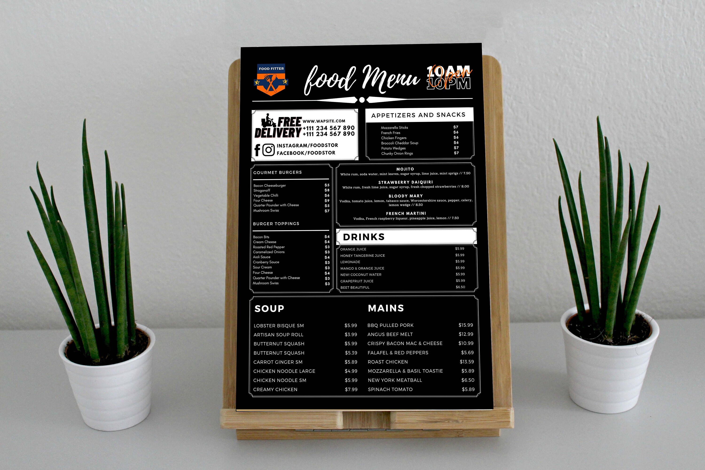 Food Menu Flyer, Food Menu Flyer Template - Etsy