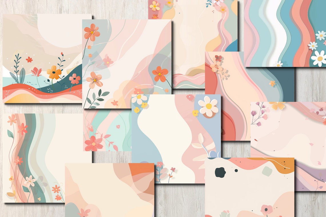 Retro Groovy Digital Paper Pack, Aesthetic Pattern Background, Groovy ...