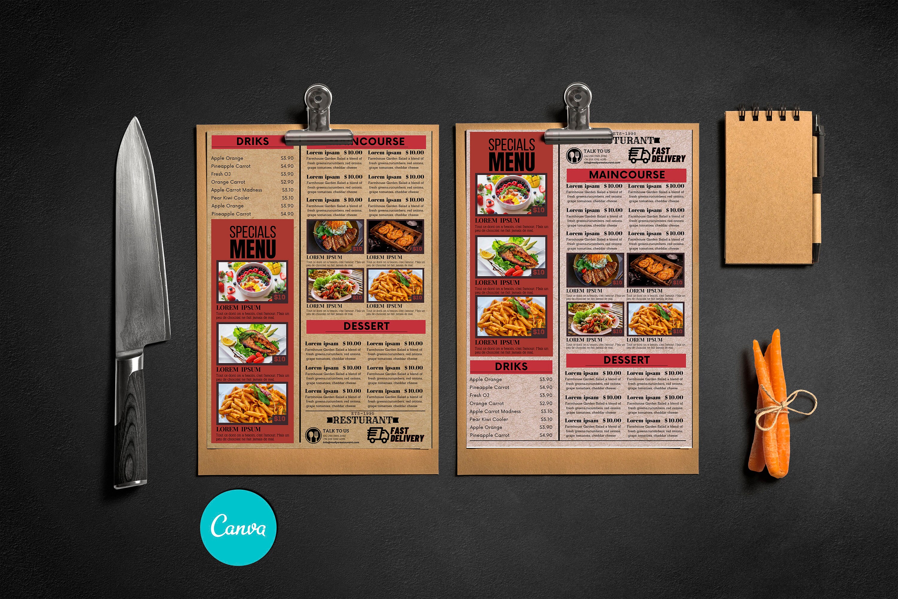 Vintage Menu,table Menu Cards,simple Menu Template,restaurant Menu ...
