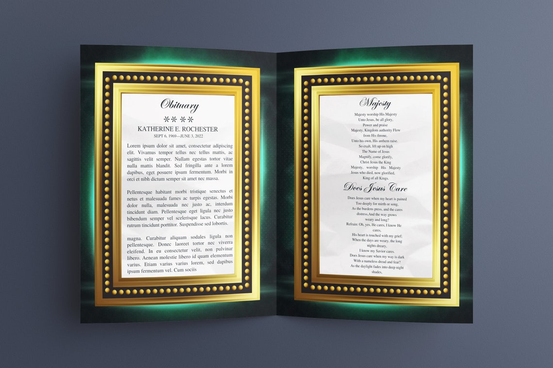 8 Page Red Funeral Program Template Canva Funeral Template - Etsy