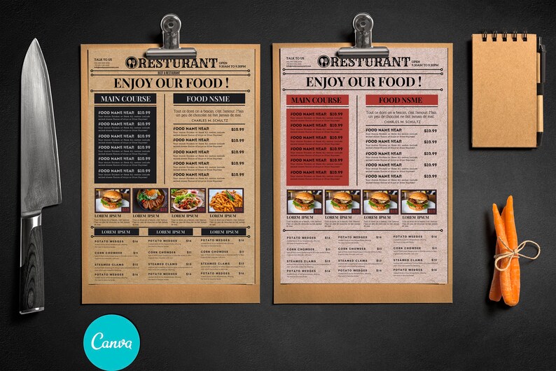 Restaurant Menu Template, Restaurant Menu, Pizza Menu Template, Burger ...