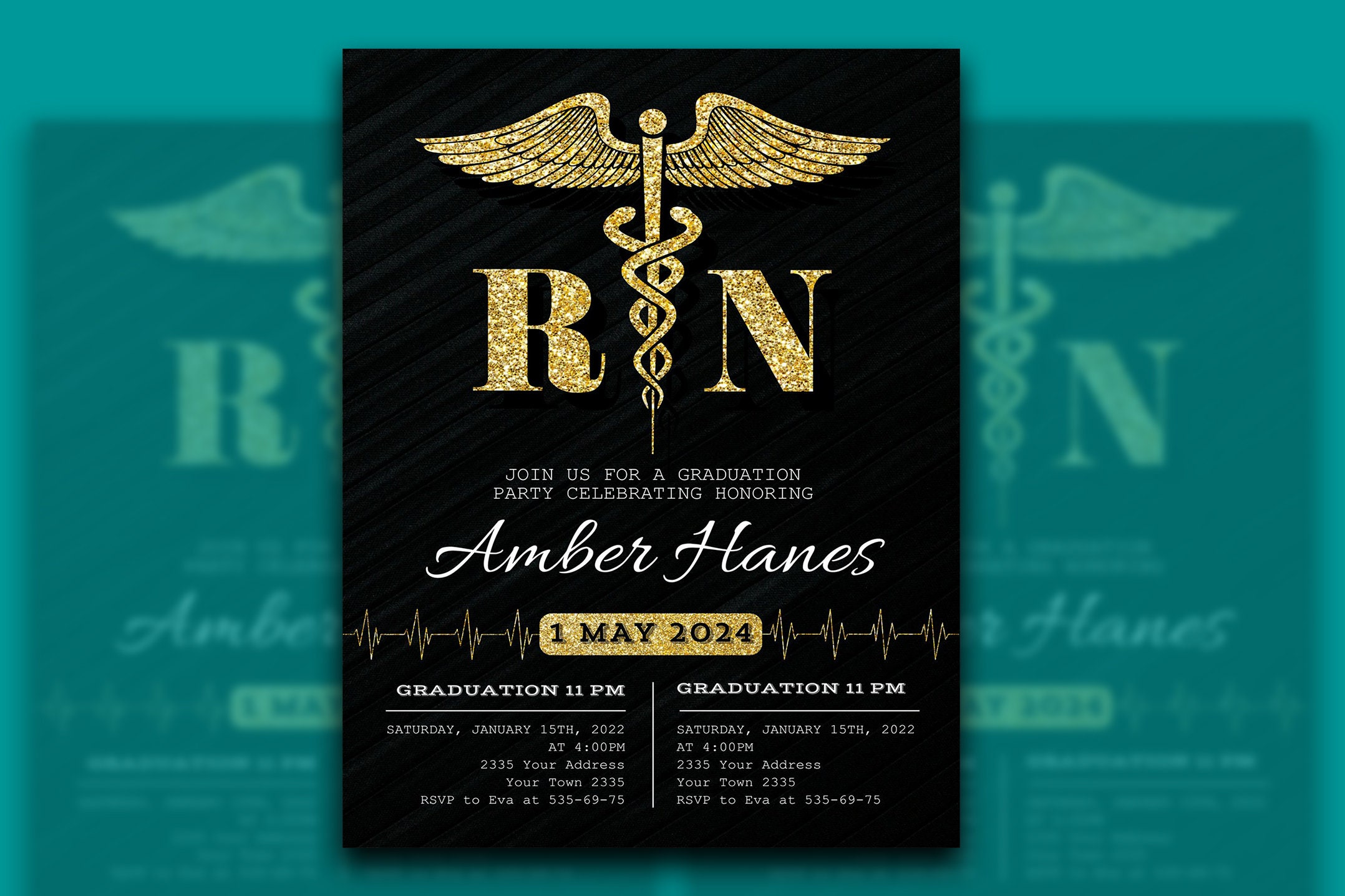Nurse Graduation Invitation Licensed Nurse Graduation Rn - Etsy