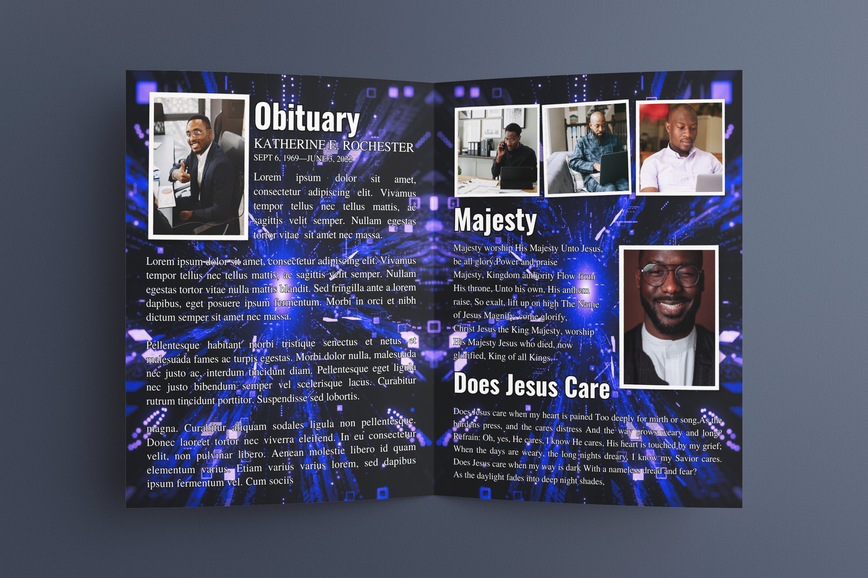 Elegant Cristal Funeral Memorial Booklet 8 Pages elegant Style Funeral ...