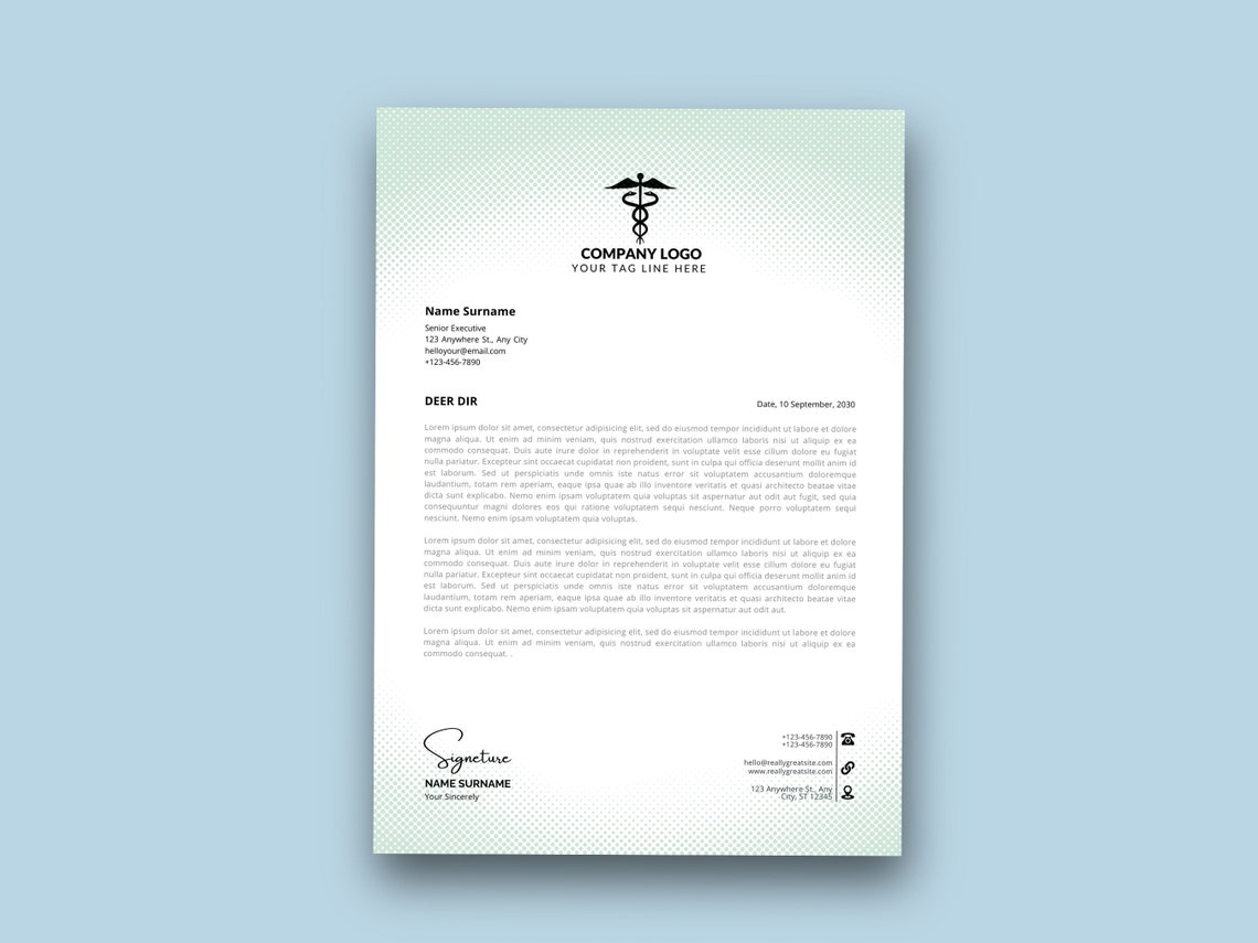 Editable Doctor Letterhead for Canva , Nurse Stationery Custom ...