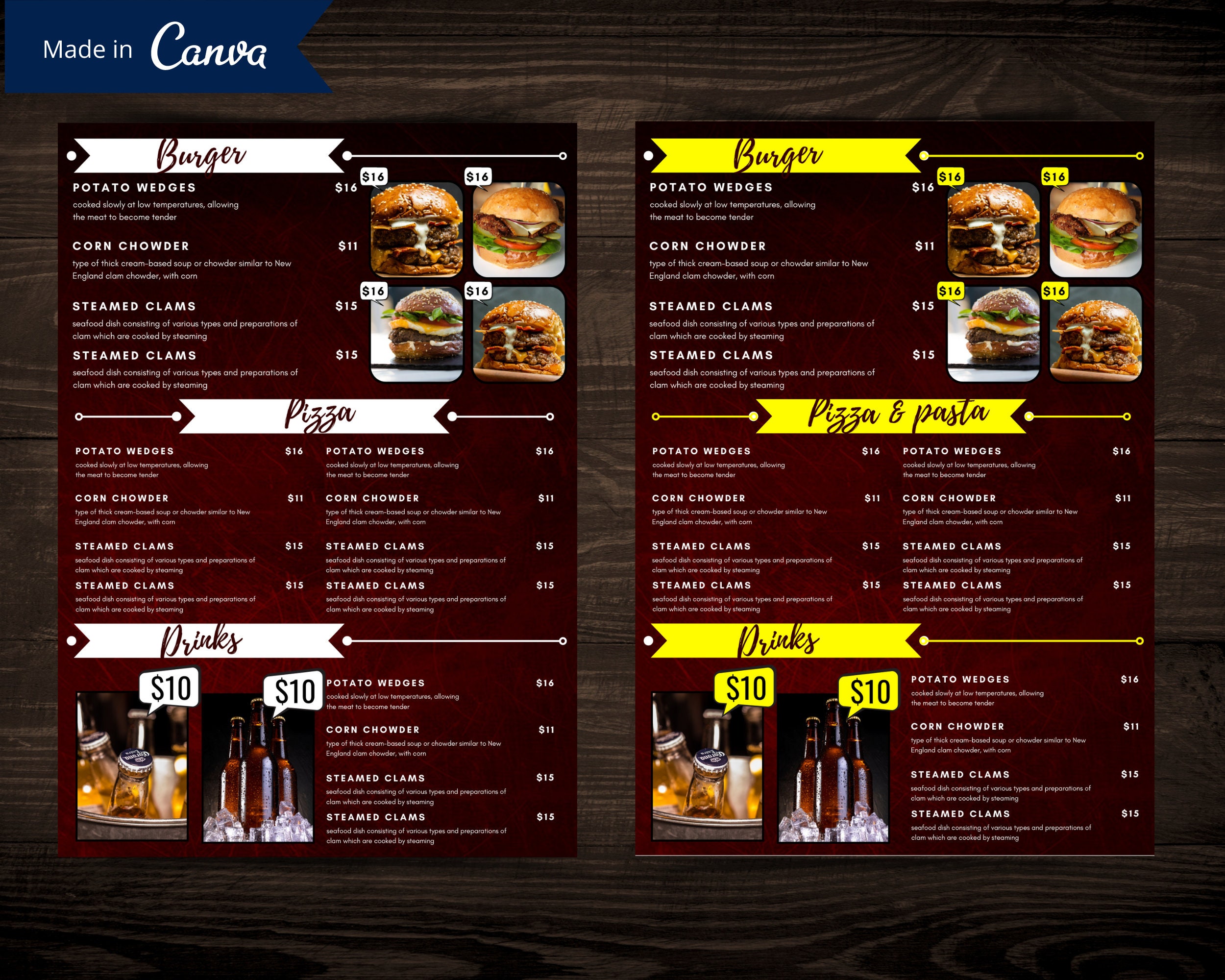 Editable Food Menu Template, Food Menu Template, Food Menu, Restaurant ...