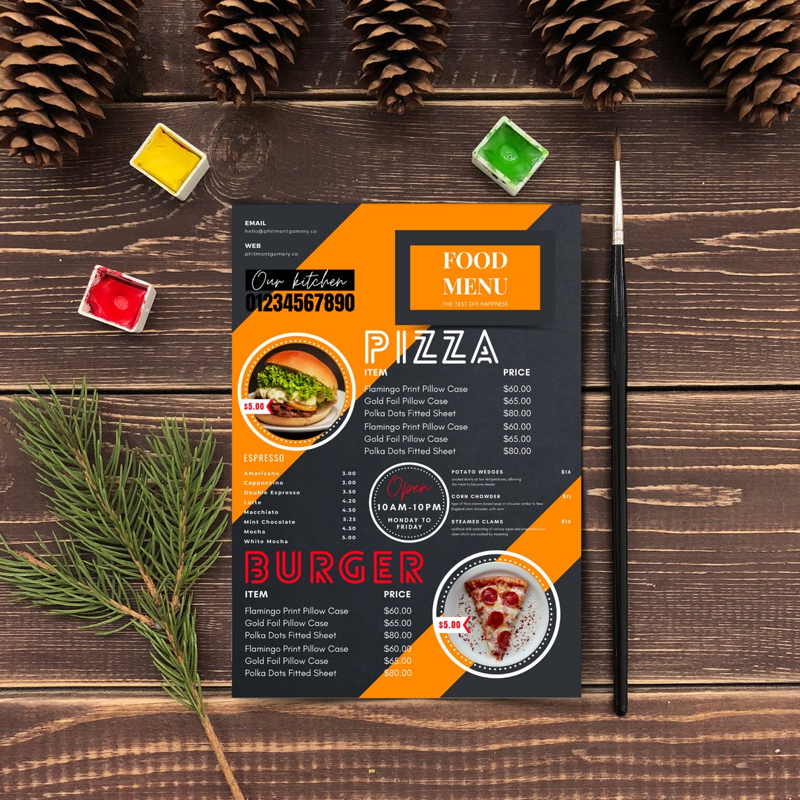 Food Menu Template, Canva Food Menu Template,food Menu, Restaurant Menu ...