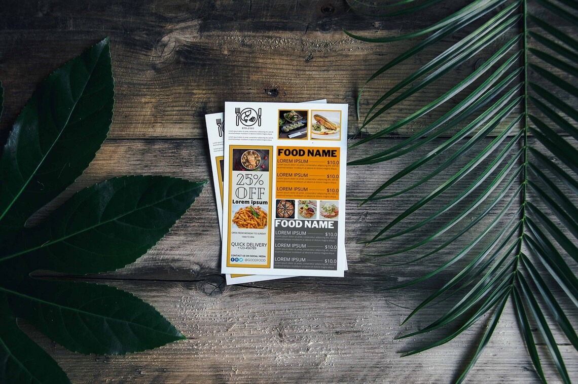 Food Menu Template,food Menu,food Menu Sign,fast Food Menu,printable ...