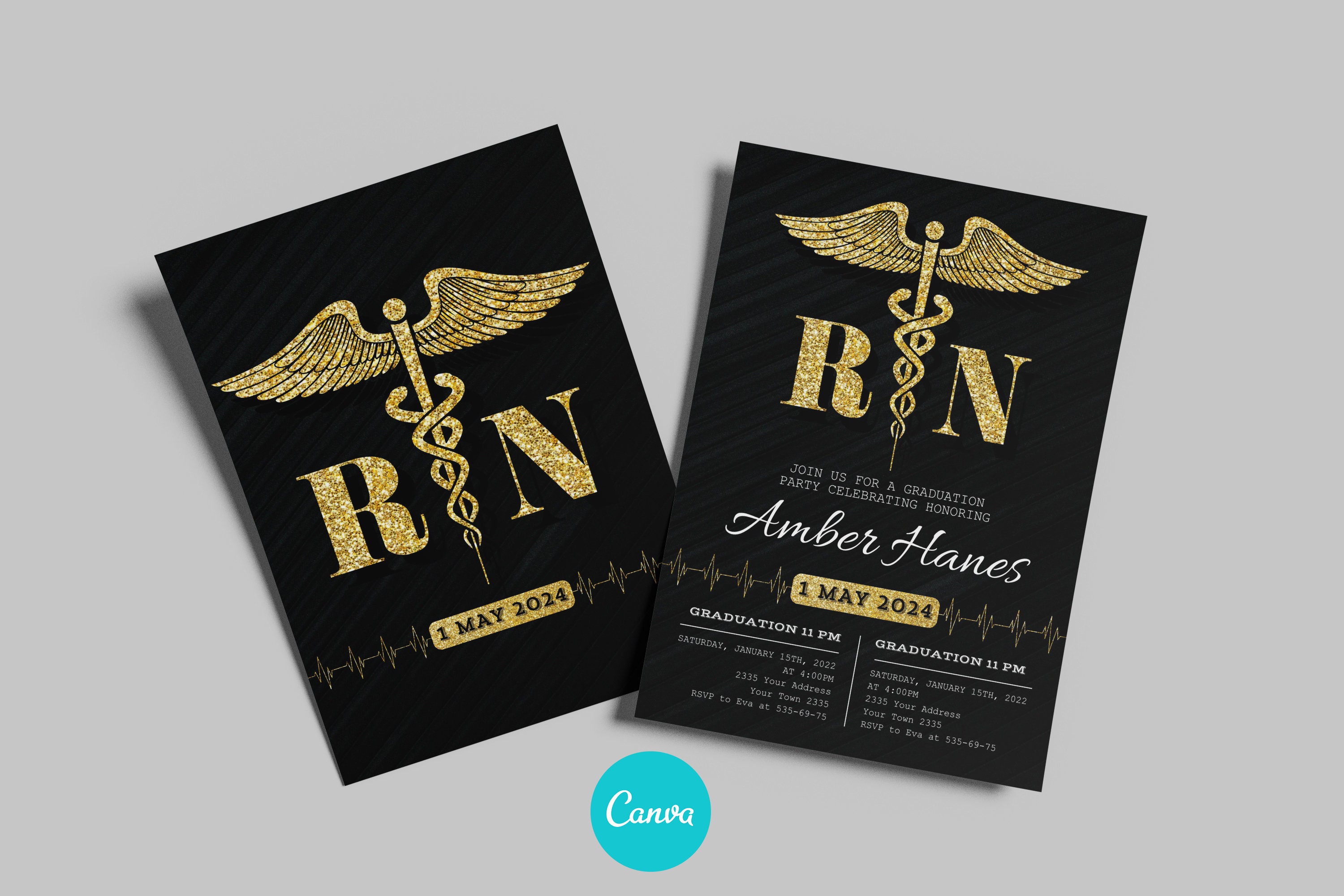 Nurse Graduation Invitation | Licensed Nurse Graduation | Rn Graduation ...