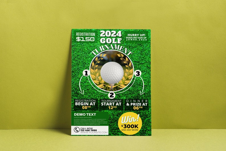 Printable Golf Tournament Fundraiser Flyer CANVA Template, Editable ...
