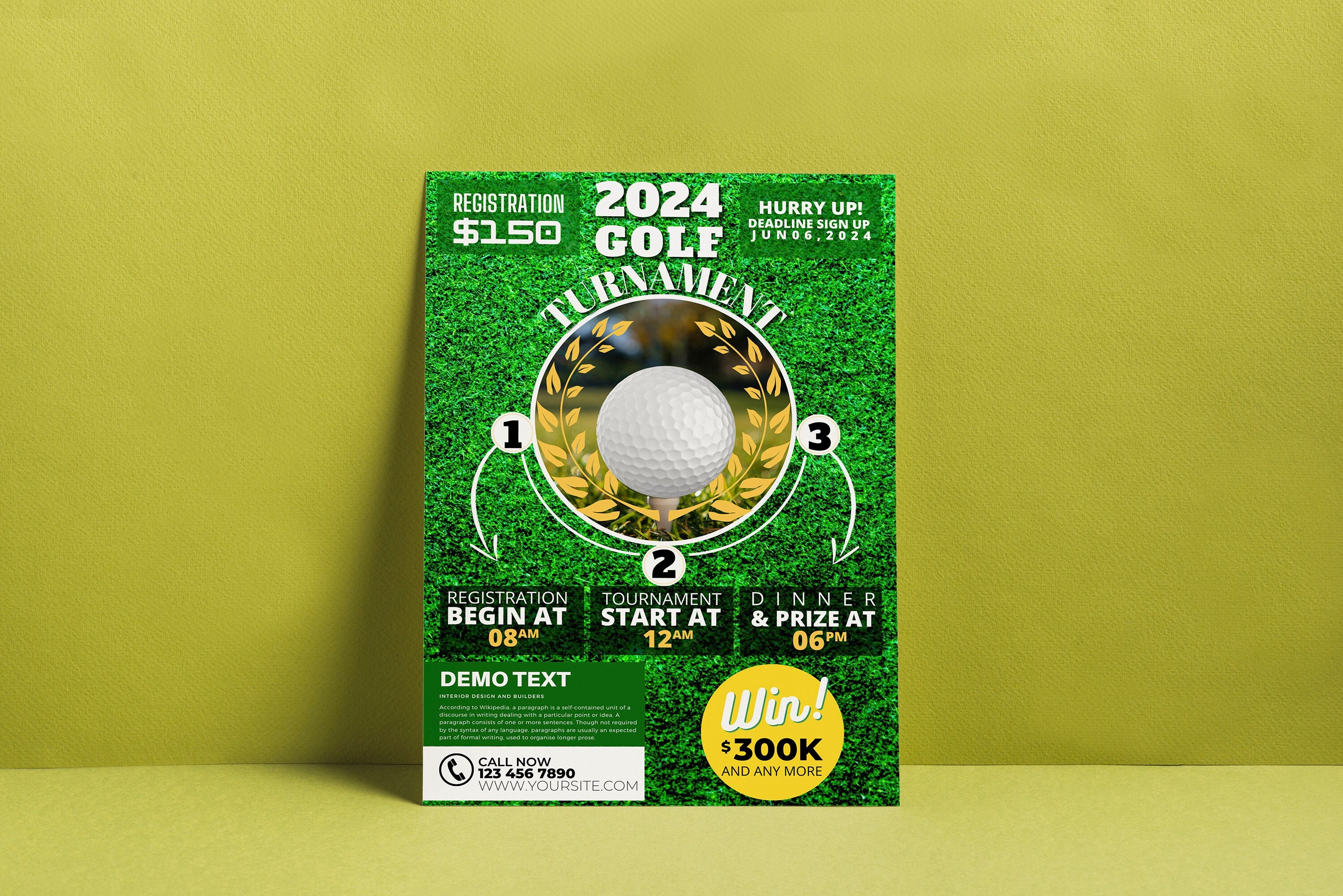 Printable Golf Tournament Fundraiser Flyer CANVA Template, Editable ...