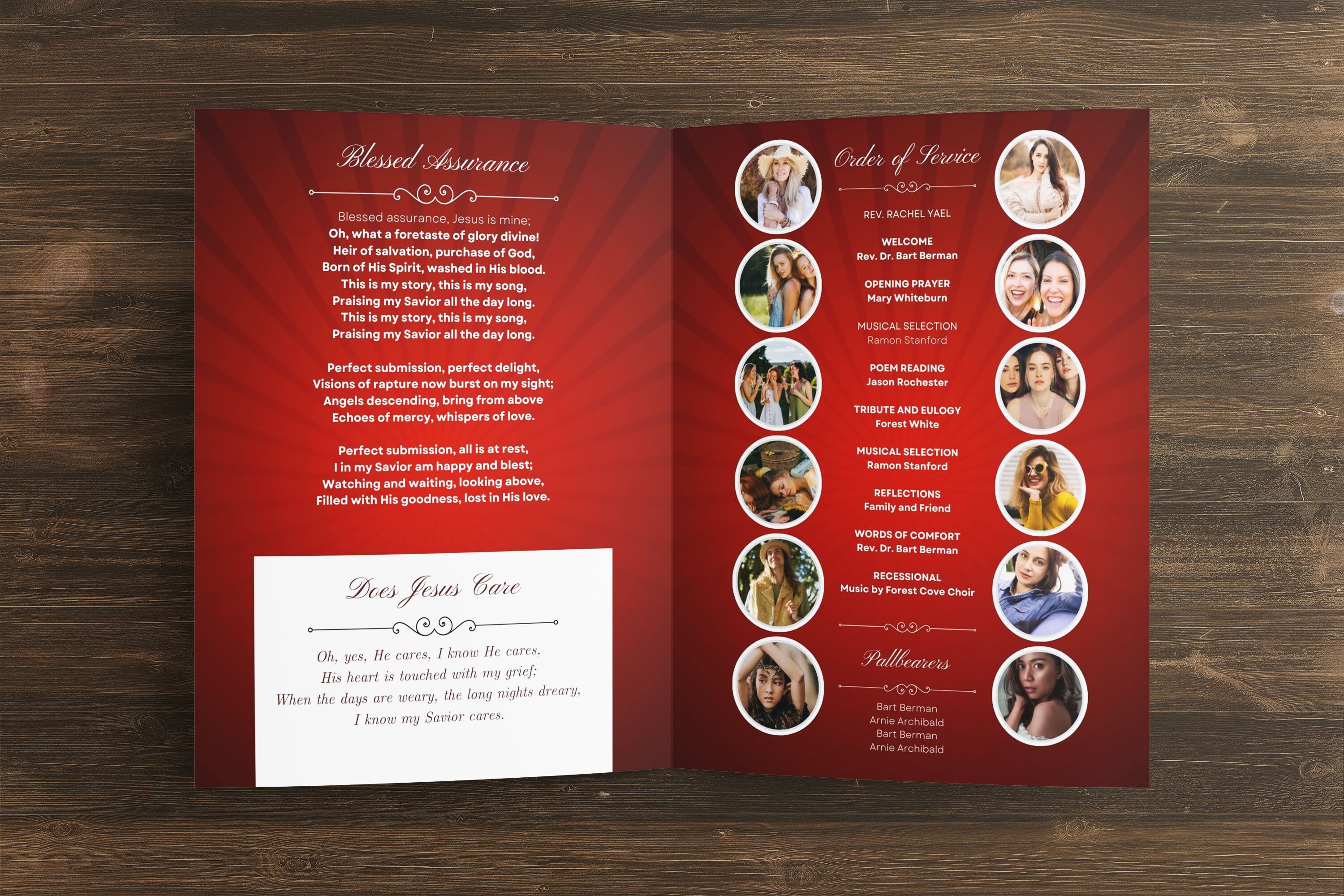 8 Page Editable Funeral Program Template Canva Funeral - Etsy