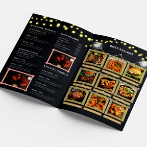 Restaurant Fast Food Menu Bifold Brochure Template, Restaurant Food ...