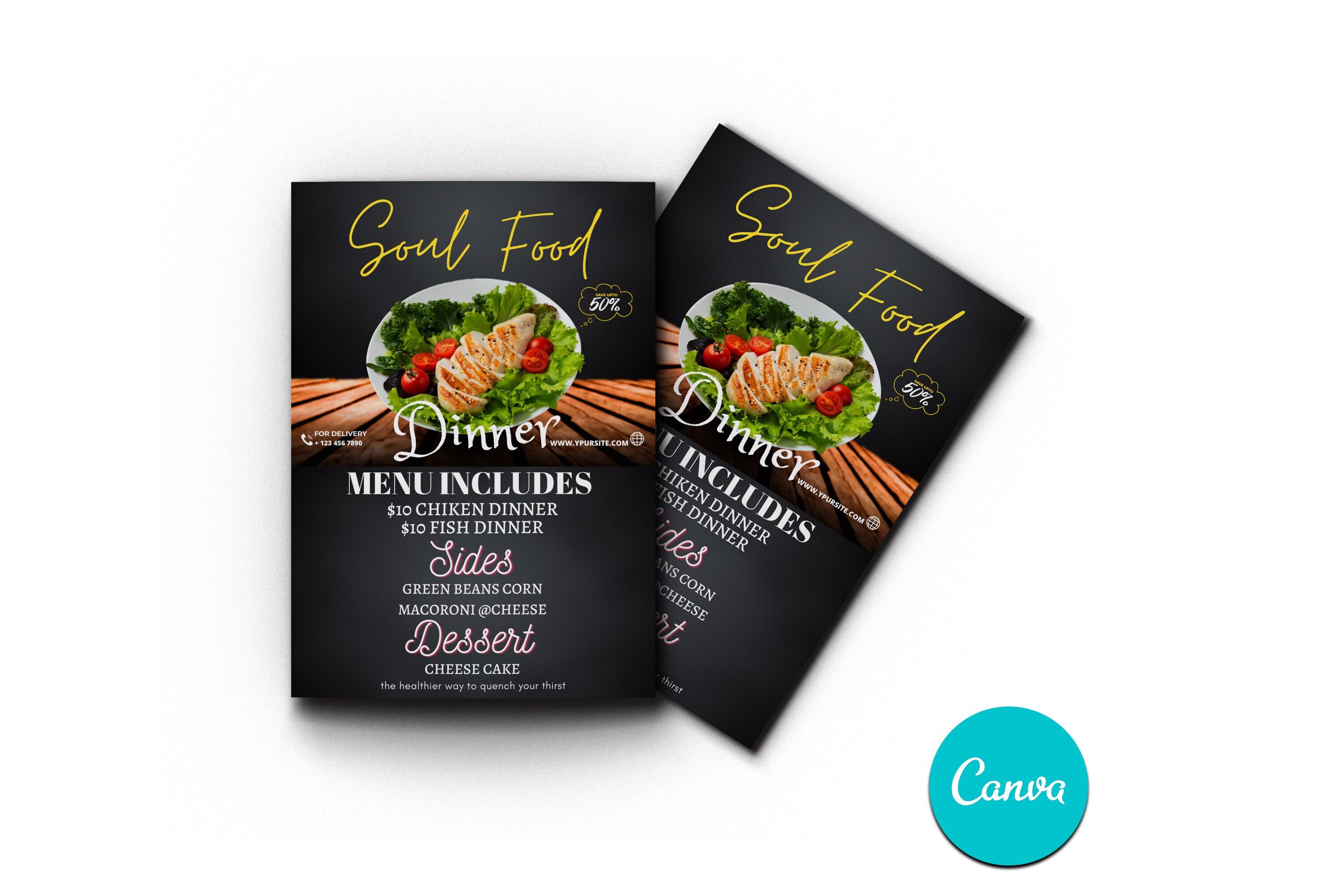 Soul Food Menu Flyer Template, Food Dinner Fundraising Flyer ...