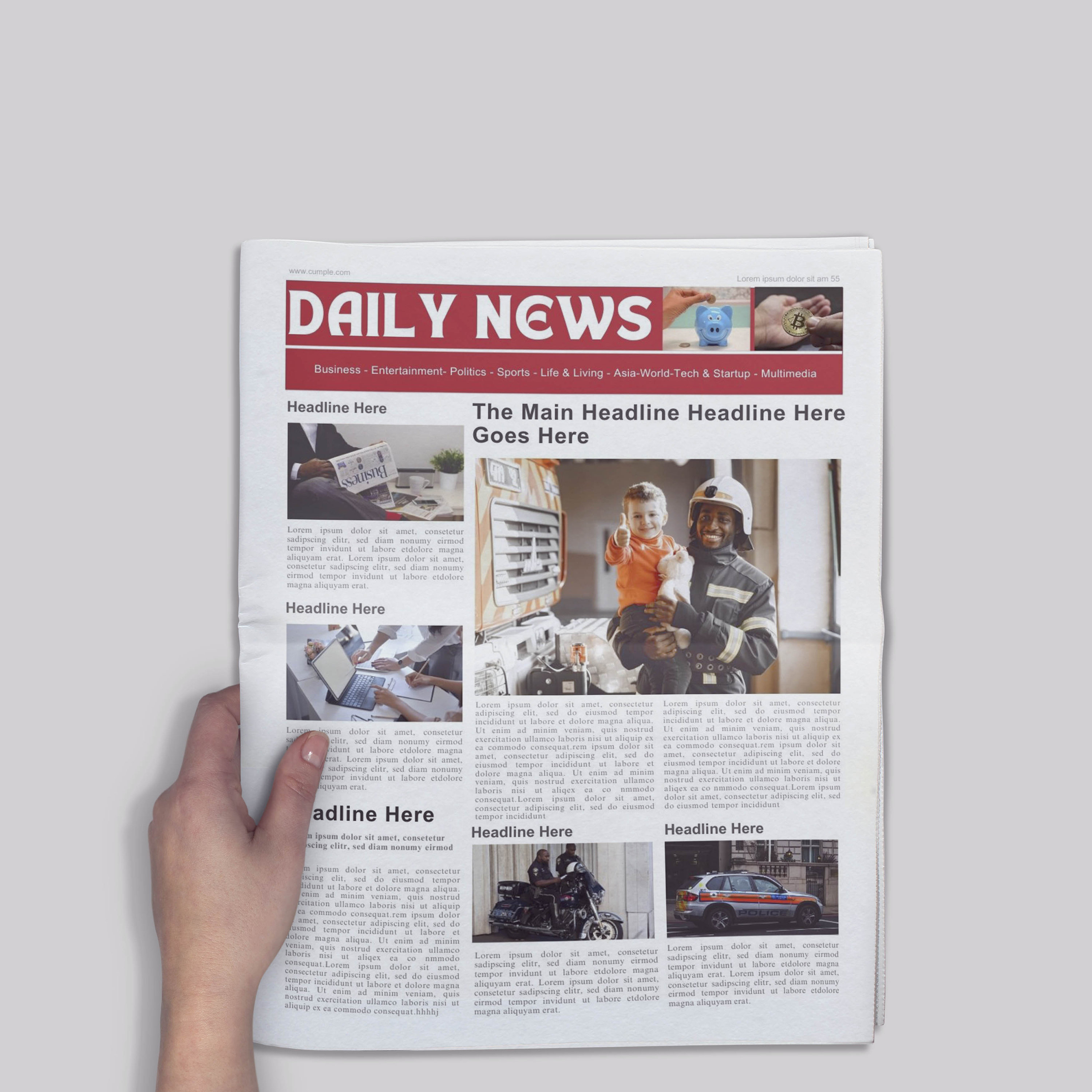 Business Newspaper Template, Printable Newspaper for Business Services ...
