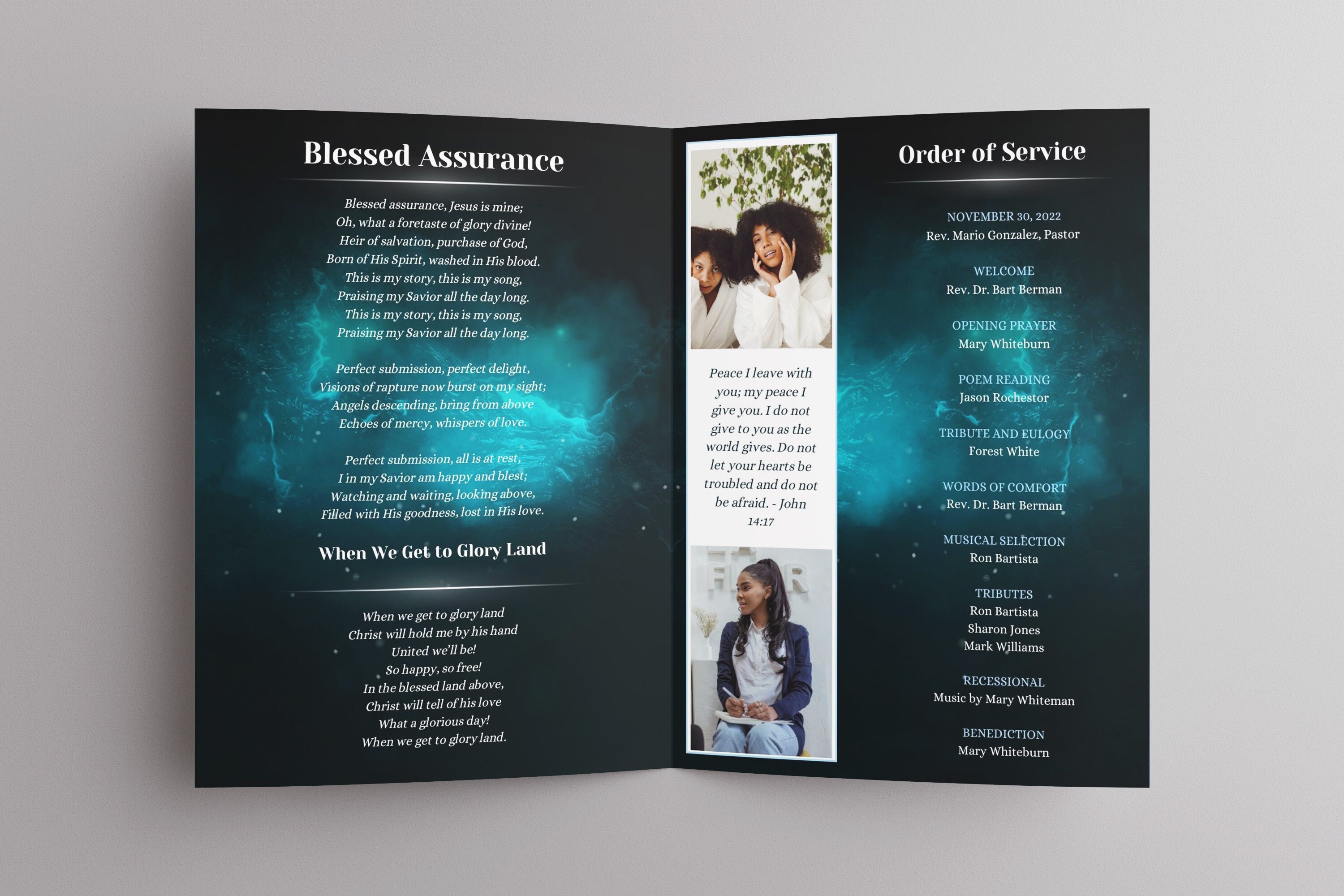 Magazine Style Funeral/memorial Program Canva Template, 8 Page Funeral ...