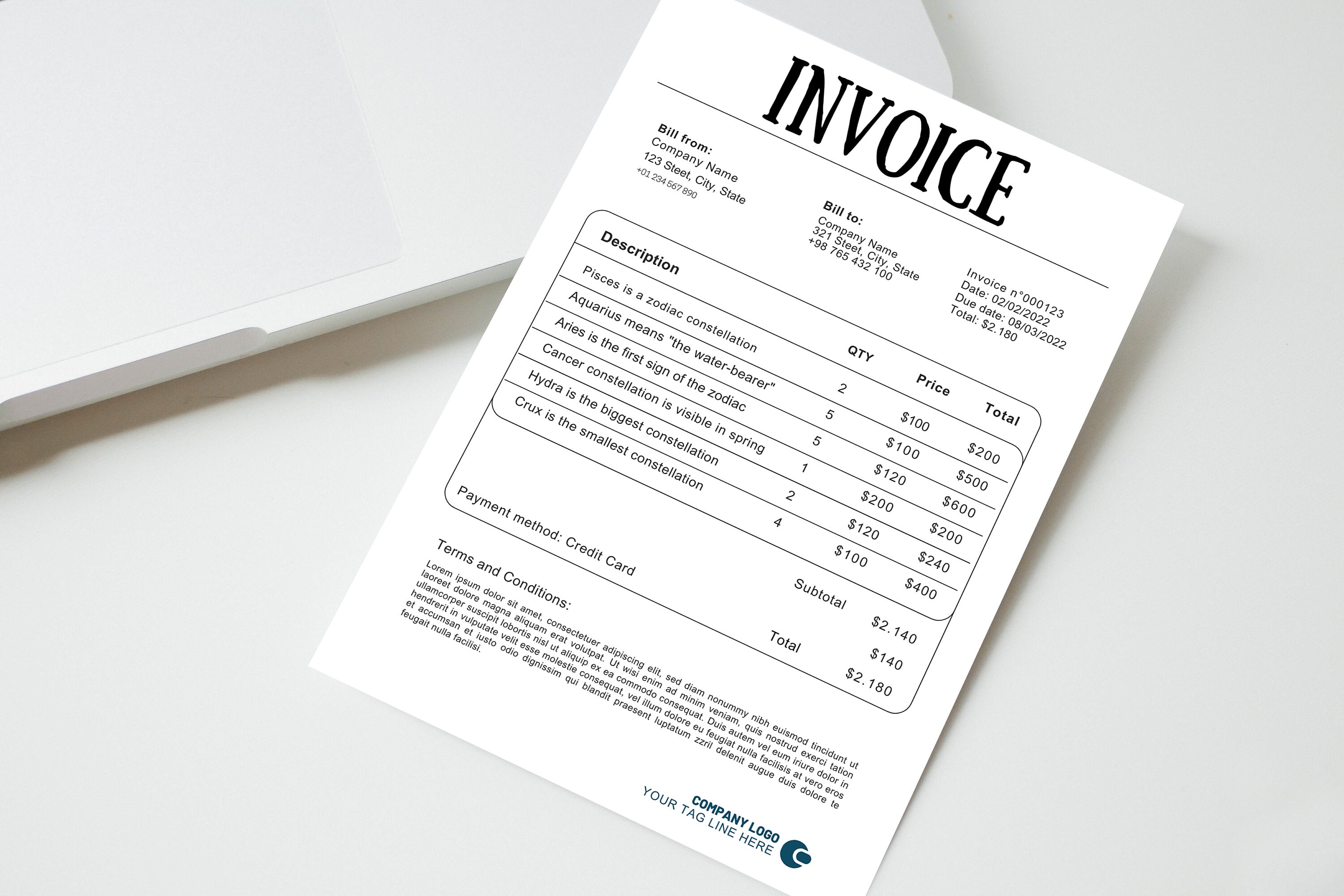 Editable Invoice Template - CANVA, Modern Invoice Form Customizable ...