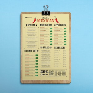 Editable Mexican Food Menu Template, Mexican Menu Card, Printable ...