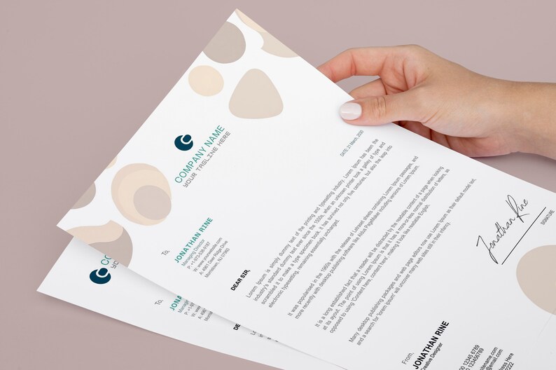 Modern Letterhead Template, Printable Letterhead Template, Editable ...