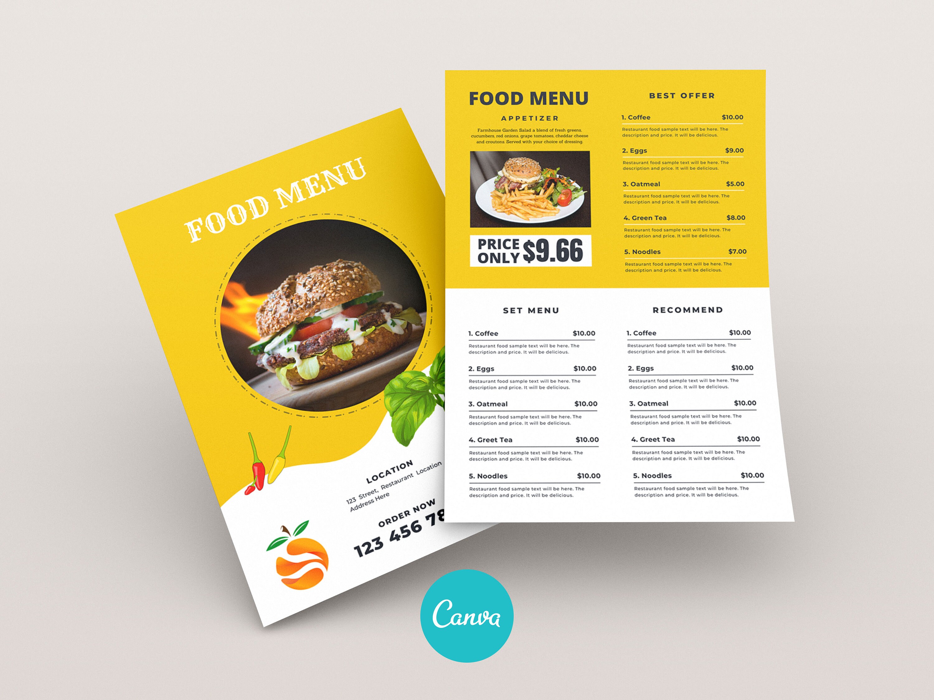 Restaurant Food Menu Items