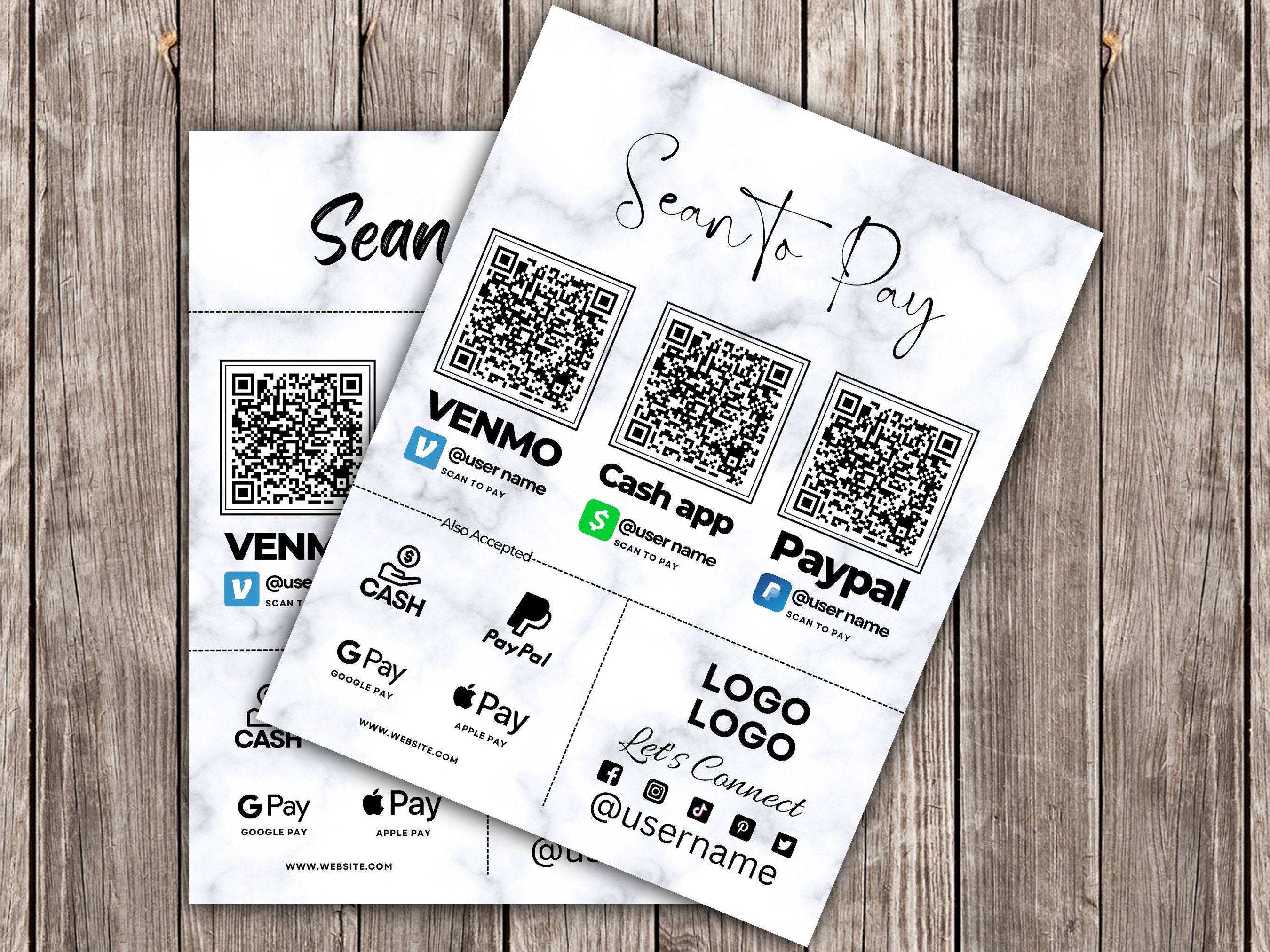 Editable Scan to Pay Template, Printable Scan to Pay Sign, QR Code Sign ...
