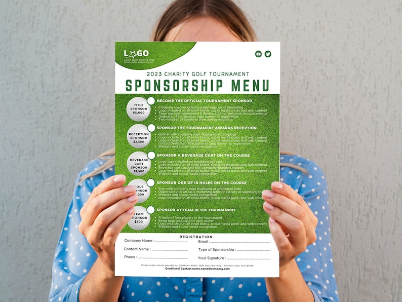 Golf Event Sponsorship Form Template | Sports Sponsorship Menu ...