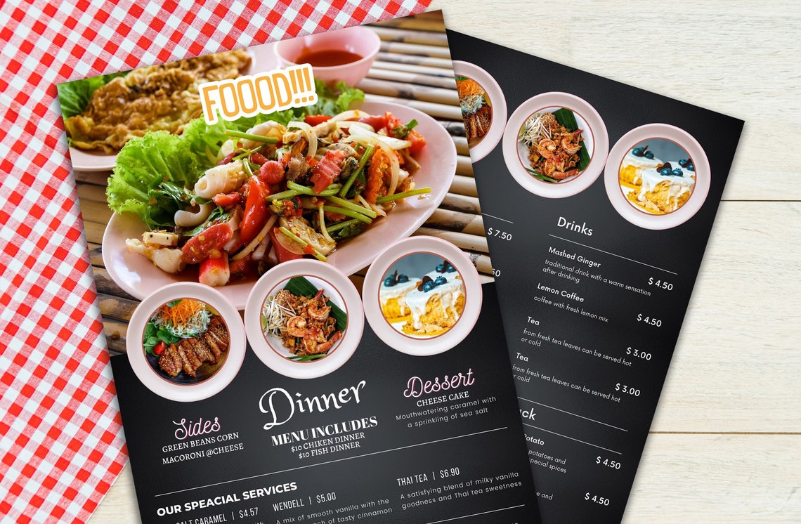 Modern Food Menu Template, Restaurant Menu Template, Restaurant Food ...