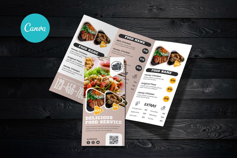 Minimalist Restaurant Trifold Brochure Template, Restaurant Menu ...