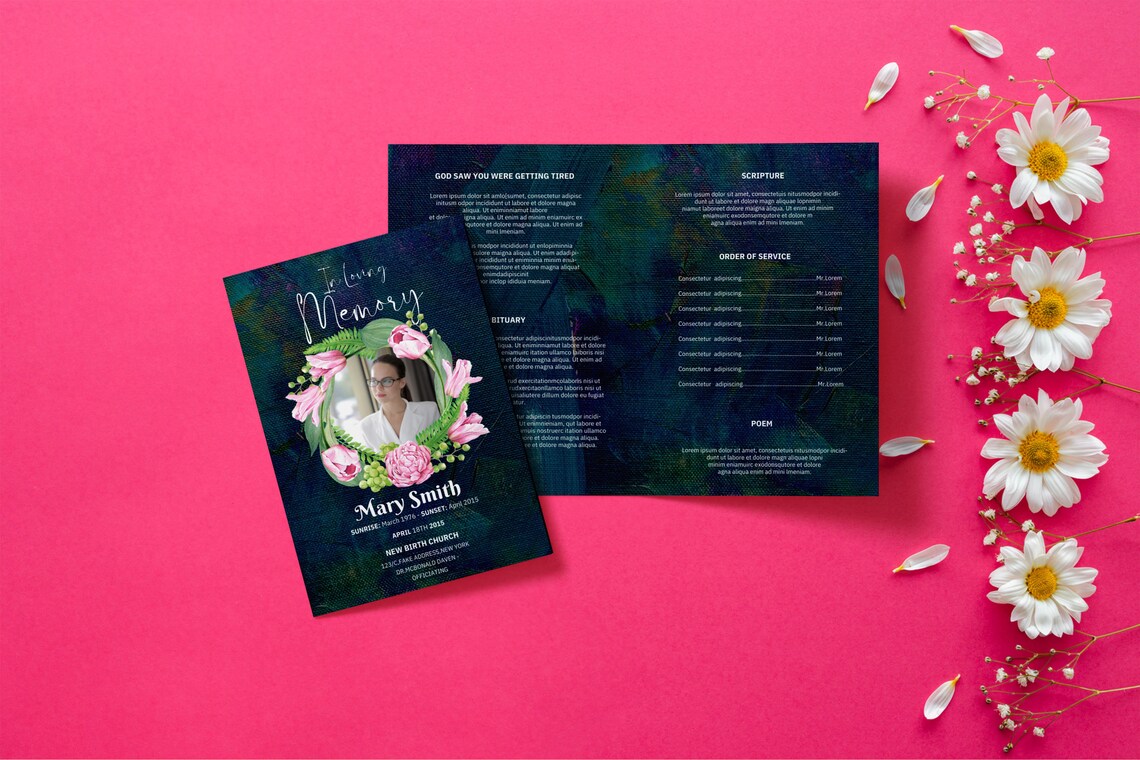 Editable Funeral Program Template, Editable Funeral Program Template ...