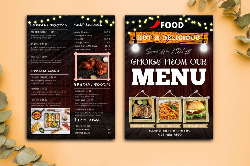 Canva Food Menu Template,diy Bar Menu Template ,bar Menu Templates ...