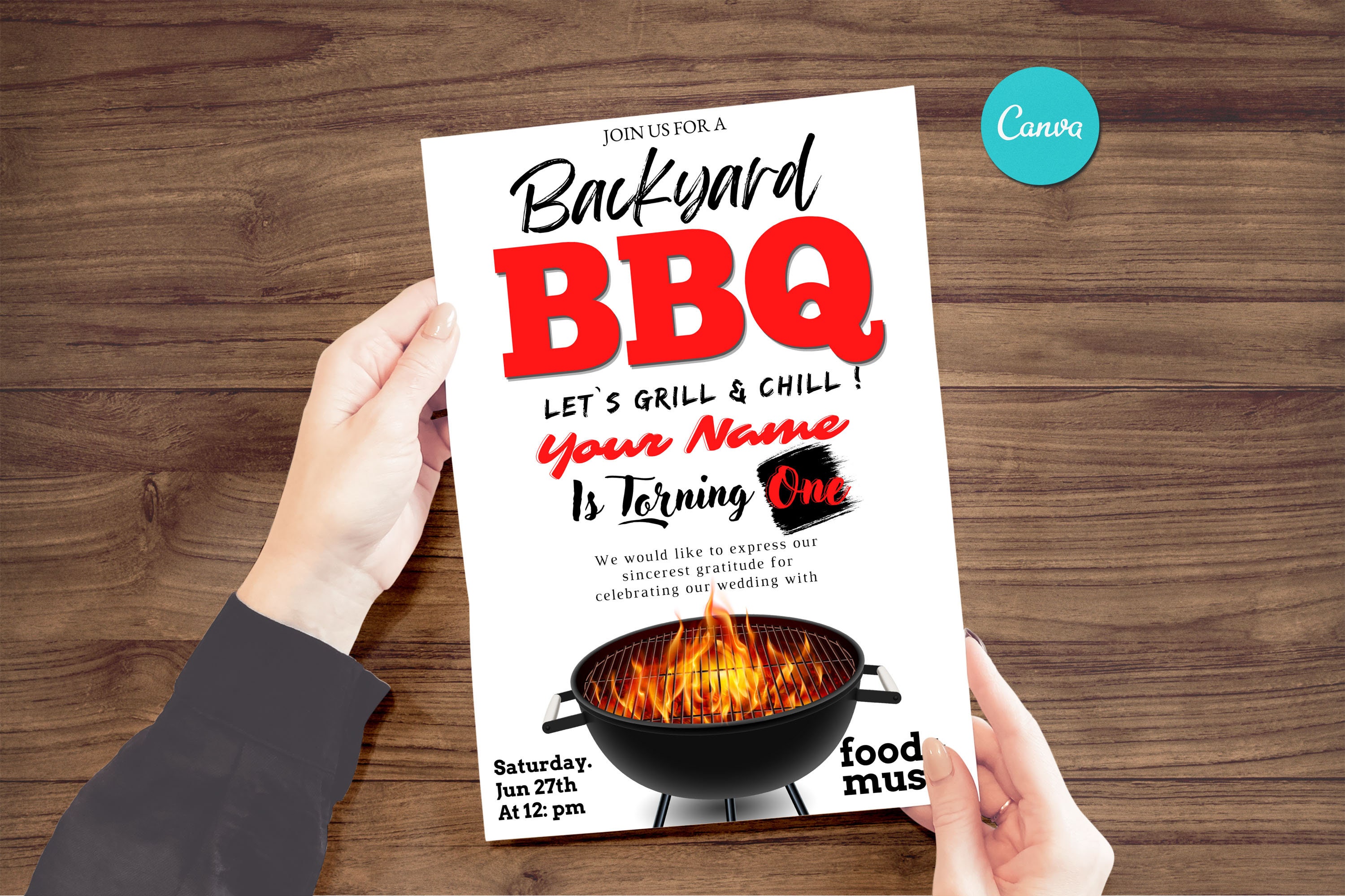 Editable BBQ Invitation Flyer Template, BBQ Birthday, BBQ Party ...