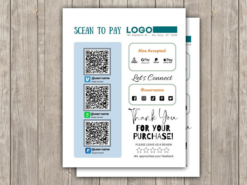 QR Code Scan to Pay Template, Payment Sign Template, Scan to Pay Sign ...