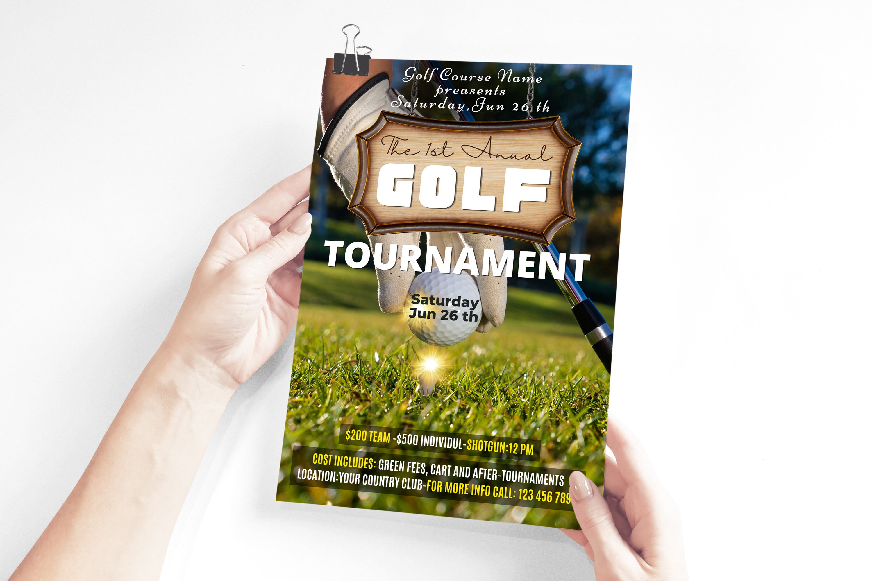Editable Golf Tournament Flyer Template, Golf Tournament Invitation ...