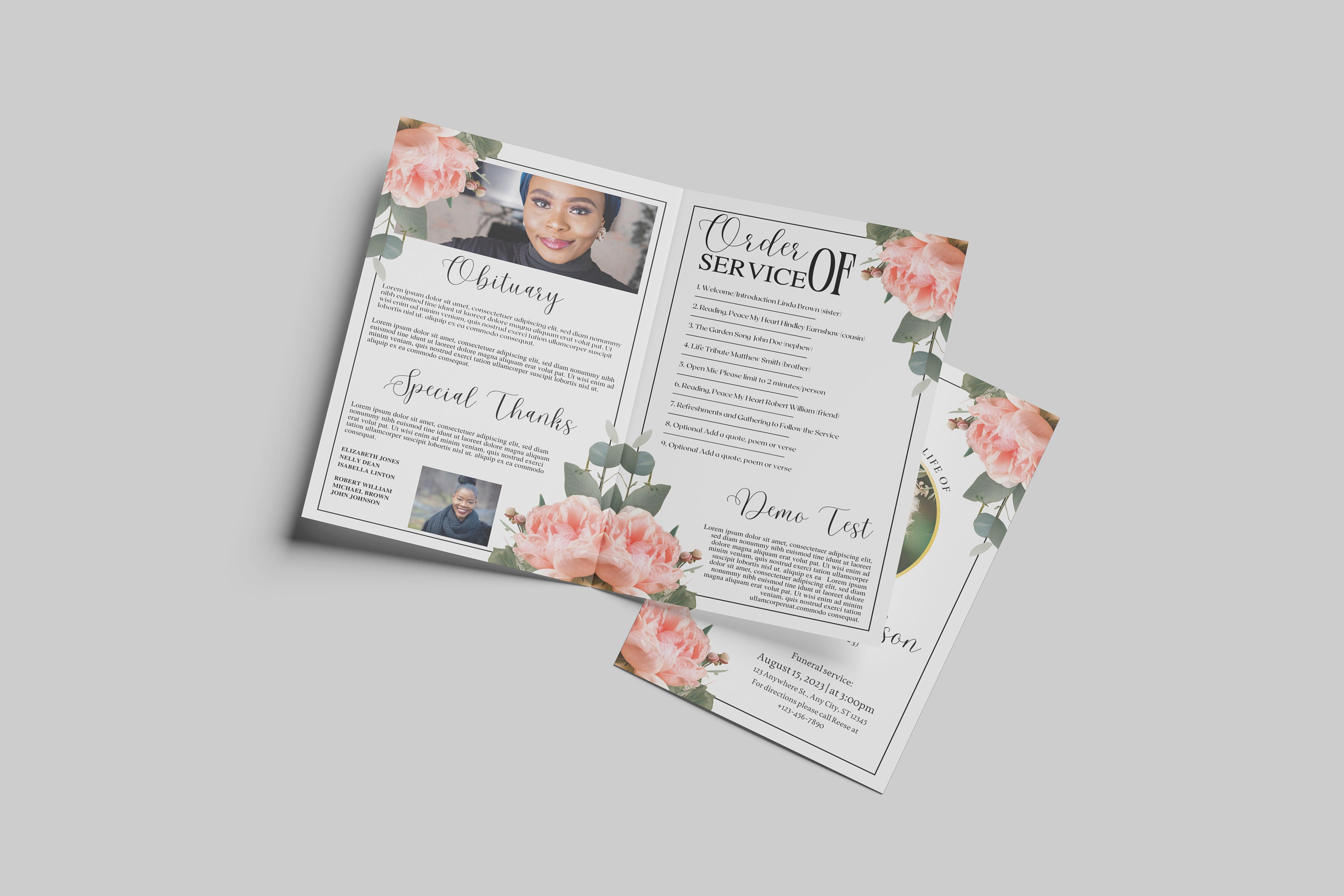 Editable Canva Funeral Program Template, Canva Funeral Template ...